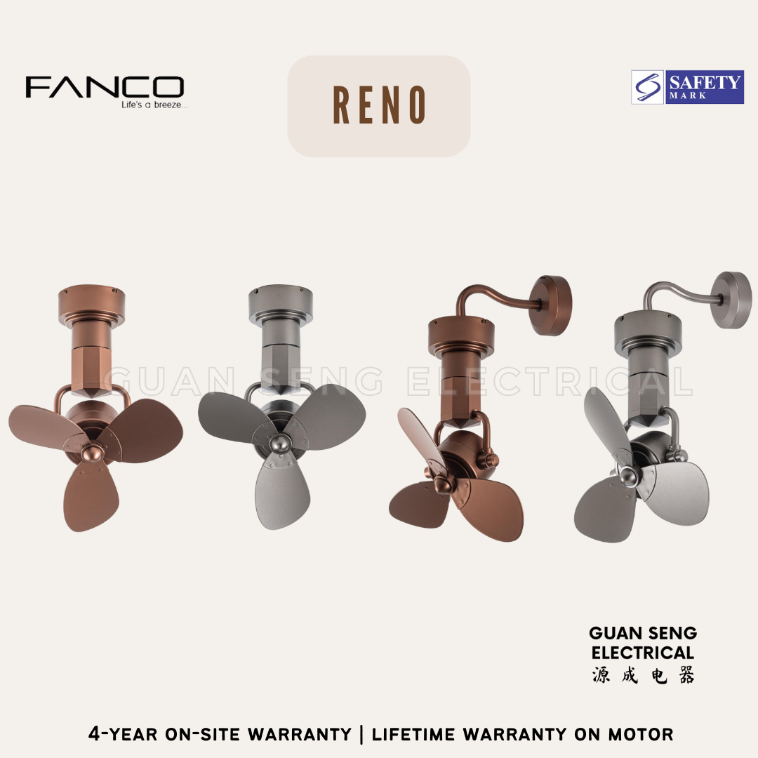 FANCO RENO 16" DC Motor Ceiling / Wall Mounting Fan – Guan Seng Electrical