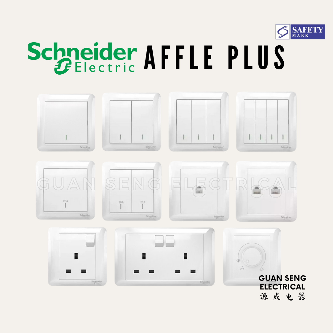 Schneider Affle Plus Switches Sockets | Guan Seng Electrical Singapore