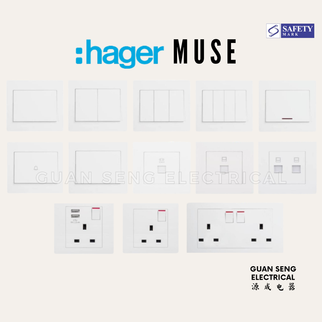 Hager Muse Switches Sockets | Guan Seng Electrical Singapore