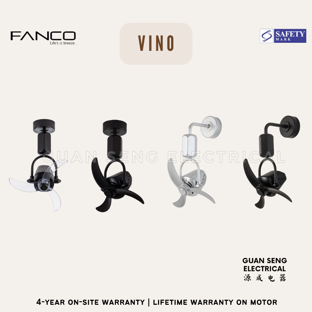FANCO Vino DC Motor Ceiling / Wall Mounting Fan – Guan Seng Electrical
