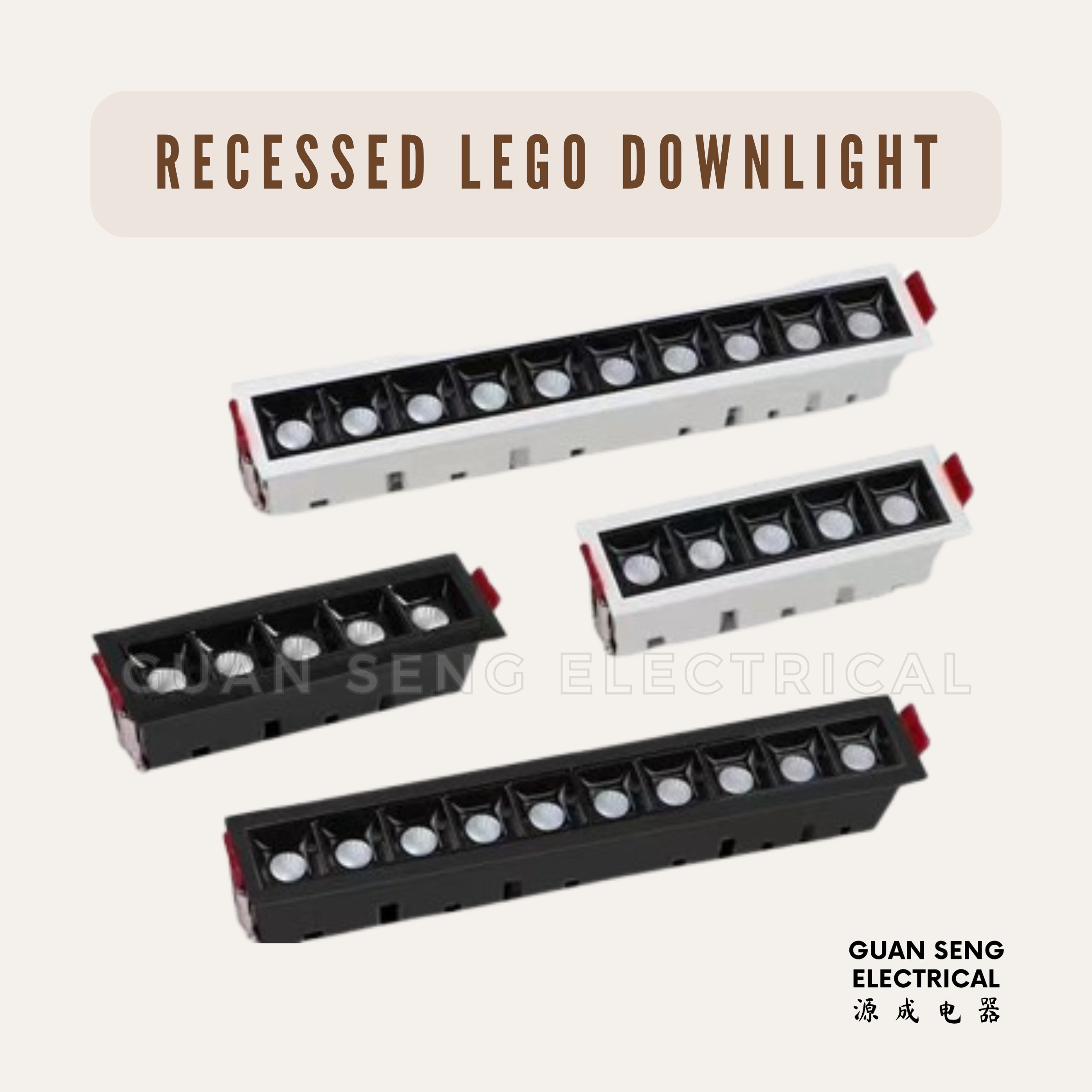 Linear LED Recessed Lego Downlight 10W 20W – Guan Seng Electrical